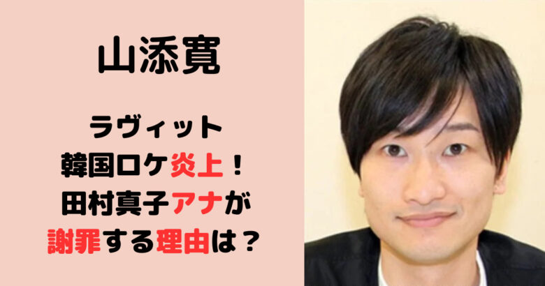 田村真子アナが謝罪する理由は?山添寛のラヴィット韓国ロケ炎上動画も!